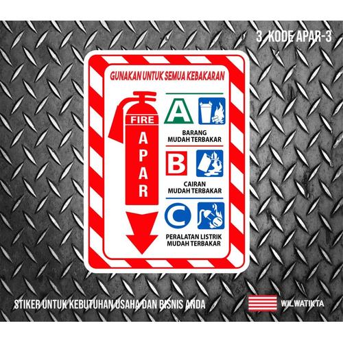 Jual Sticker Safety Sign APAR ( Alat Pemadam Ringan ) - APAR-3 ...