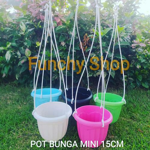 Jual POT BUNGA GANTUNG 15CM - POT BUNGA PLASTIK - POT TANAMAN HIAS ...