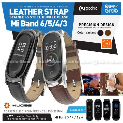 Jual MIJOBS MiBand 6 Leather Wrist Strap Kulit for Mi Band 6 5 / 4 3 ...