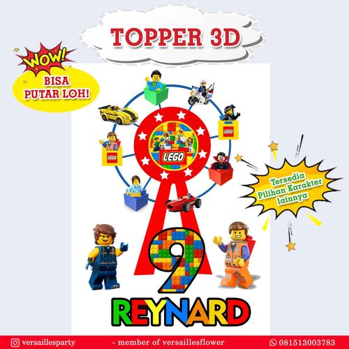 Jual Topper 3D Bianglala Lego / Cake Topper 3D/ HIasan kue Lego 3D ...