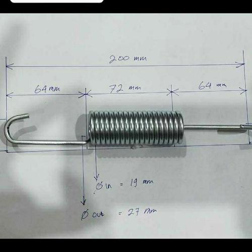 Jual Per tarik pegas baja kawat 4mm od 27mm LB 72mm LT 200mm extended ...