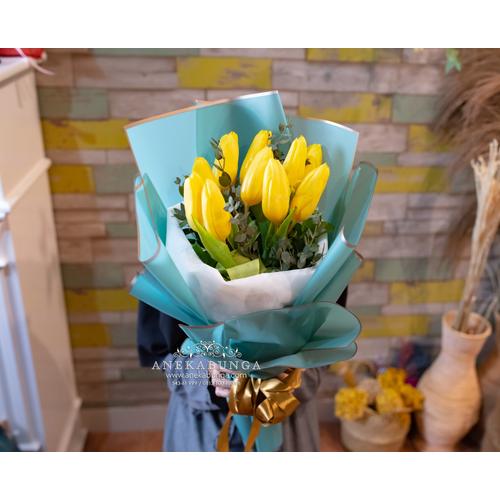 Jual Buket Bunga Tulip Kuning Yellow Tulip Hand Bouquet Flower Ulang ...