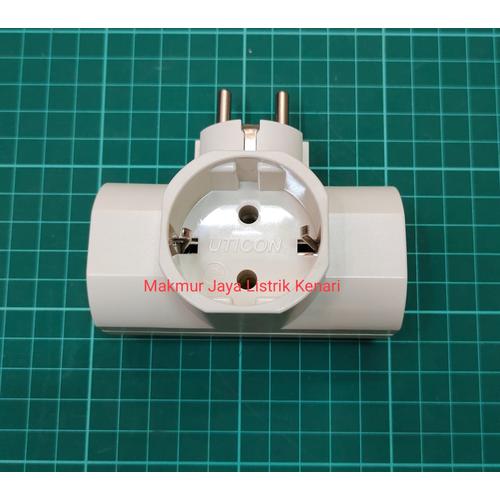Jual Uticon Steker T Arde SC-38 / Stop Kontak Arde T 3 Lubang dengan ...