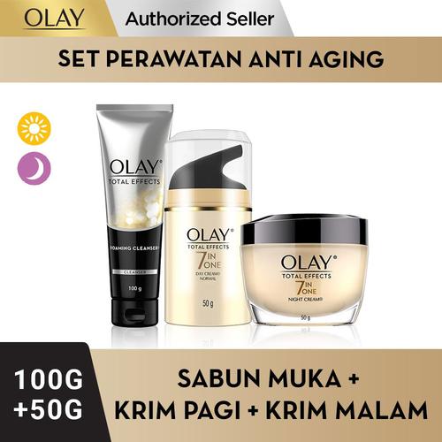 Promo Olay Total Effects Set Antiaging Niacinamide Skincare Cream ...