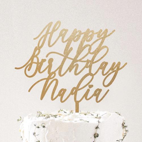 Jual Custom Topper Kue Akrilik | Cake Topper Custom Tulisan - 10cm ...