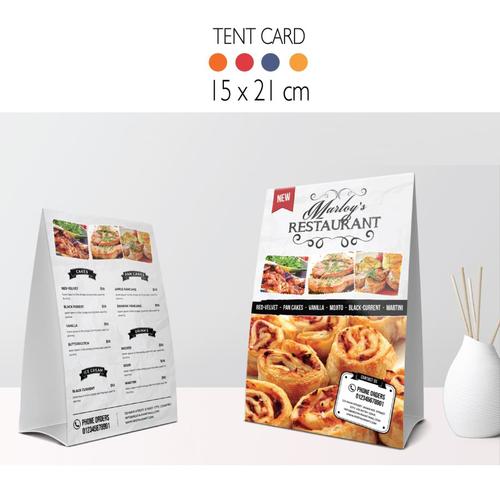 Jual Cetak Tent Card Table Card Menu unik Art Carton Tebal 310 grm ...
