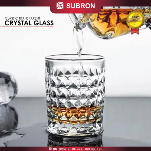 Jual SUBRON Classic Transparent Crystal Glass Whiskey Wine Gelas Kaca ...