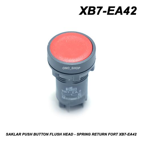 Jual Saklar Push Button Flush Head - Spring Return Fort XB7 - Merah ...