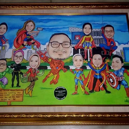 Jual kado resign farewell pensiun perpisahan karikatur dan sketsa ...