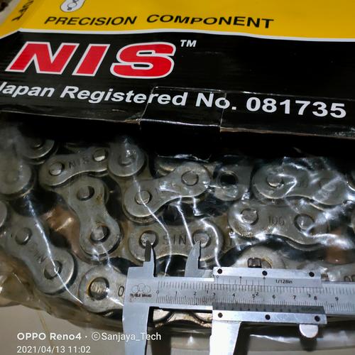 Jual Rantai RS100-1 | Roller Chain RS 100 SINGLE ANSI brand NIS - Kota ...
