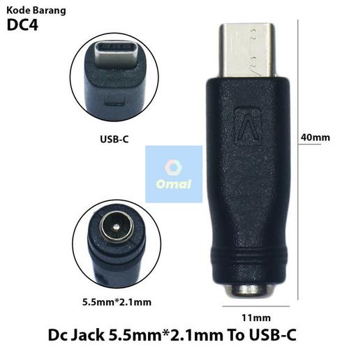 Jual Adapter Power DC Male To USB Type-C Type C Female Konektor ...