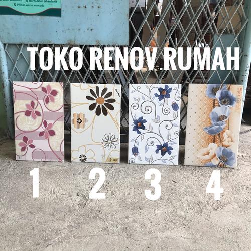 Jual Keramik dinding 25x40 motif bunga / keramik kamar mandi/ keramik ...