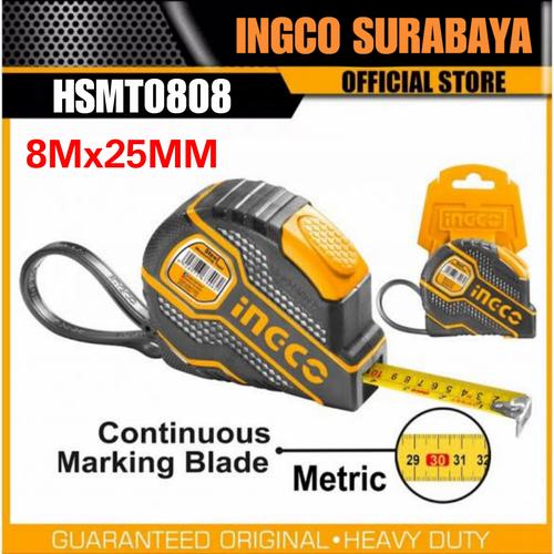 Jual INGCO HSMT0808 METERAN 8M X 25MM MEASURING TAPE AUTOSTOP 8 METER ...