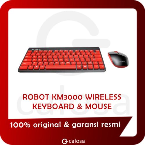 Jual Wireless Keyboard and Wireless Mouse Combo ROBOT KM3000 - Kota ...