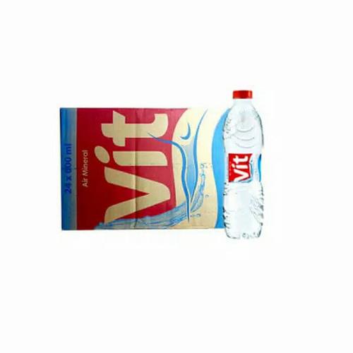 Jual Air mineral Vit Botol 600 ml 1 Dus Isi 24 Pcs Gojek Grab only ...