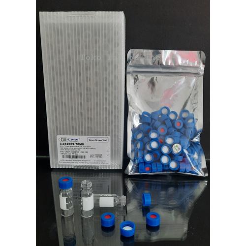 Jual Vial HPLC GC 2ml clear glass + septa + caps, isi 100pcs/pack ...