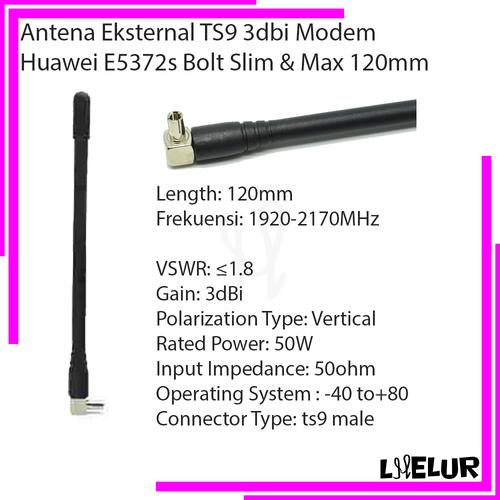 Jual Antena Eksternal TS9 3dbi Modem Huawei E5372s Bolt Slim & Max ...