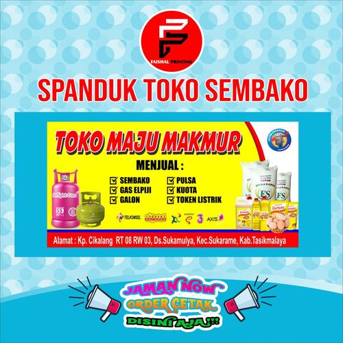 Jual banner spanduk toko warung sembako ukuran 2 x 1 m - Kab. Bandung ...
