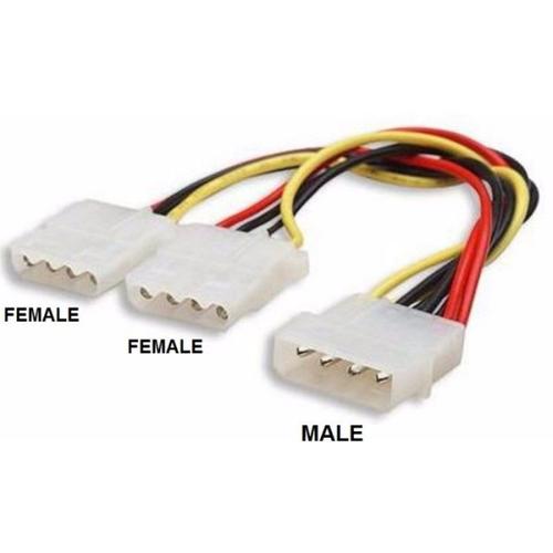 Jual KABEL MOLEX 4 PIN MALE TO DUAL MOLEX 4 PIN FEMALE SPLITTER MOLEX 4 ...