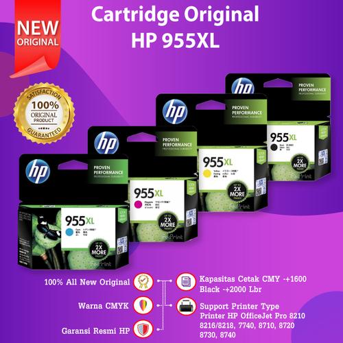 Promo Cartridge HP 955XL 955XL Black Cyan Magenta Yellow Tinta 8210 ...
