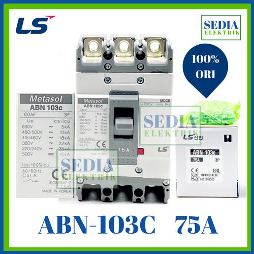 Jual LS MCCB MCB ABN-103C-75A 103C 75A ABN103C 3P - Kota Cimahi - Sedia Elektrik | Tokopedia