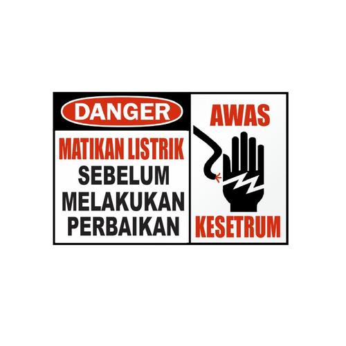 Jual stiker matikan listrik sebelum melakukan perbaikan / sticker rambu ...