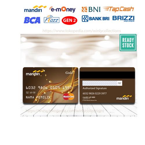 Jual KARTU EMONEY MANDIRI BCA BNI BRI Gold Design Credit Card - 2 SISI ...