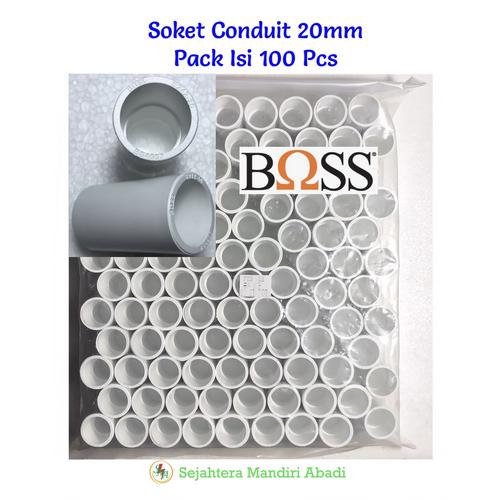 Jual Soket Pipa Listrik 20mm Boss Conduit Sok Konduit Putih Pack 100 ...