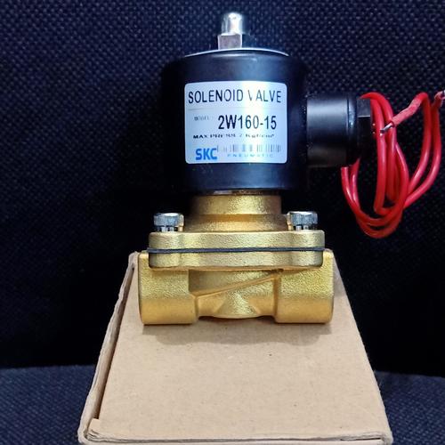 Jual Solenoid Valve kuningan 1/2" inch 2W160-15 SKC for air angin gas ...