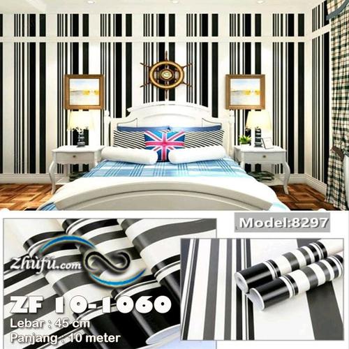 Jual garis hitam 5 meter wallpaper sticke -dinding walpaper stiker ...