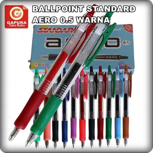 Jual BALLPOINT STANDARD AERO 0.5 MIX 10 WARNA - Hijau - Kota Surabaya ...