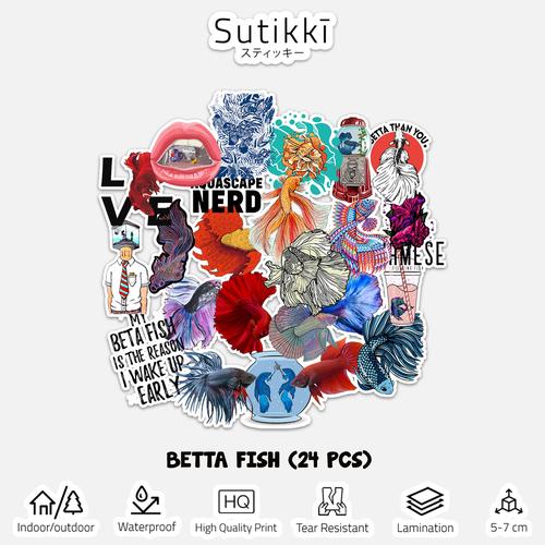Jual Sticker Pack Beta Fish Ikan Cupang Betta Hobi Stiker Laptop Vinyl ...