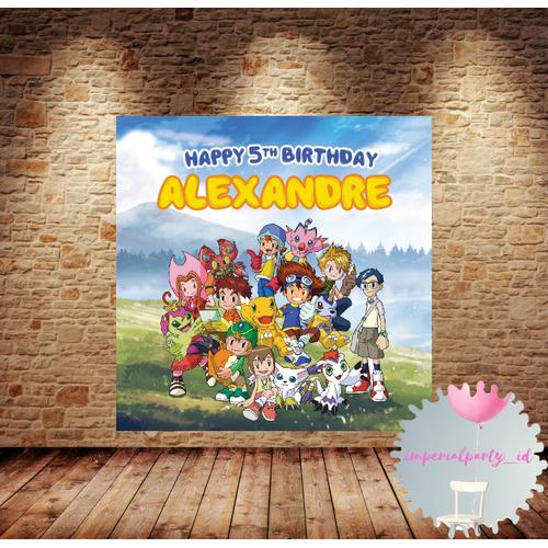 Jual Custom Backdrop Banner Spanduk Happy Birthday Digimon Adventure ...