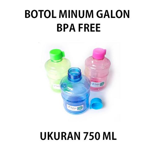 Jual Botol Air Minum Plastik BPA FREE - Botol Minum Galon 750ML - Biru ...