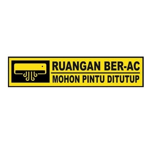 Jual stiker ruangan ber-ac / sticker ruangan ber ac mohon pintu ditutup ...
