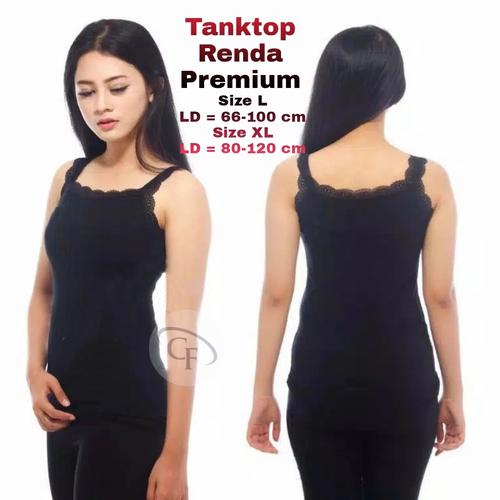 Jual Tanktop Renda Premium / Tank Top Wanita Renda - Hitam, XL ...