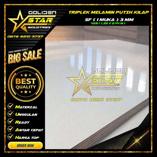 Jual Triplek Melamin putih kilap SF ( 1 muka ) / 3 mm / BERKUALITAS ...