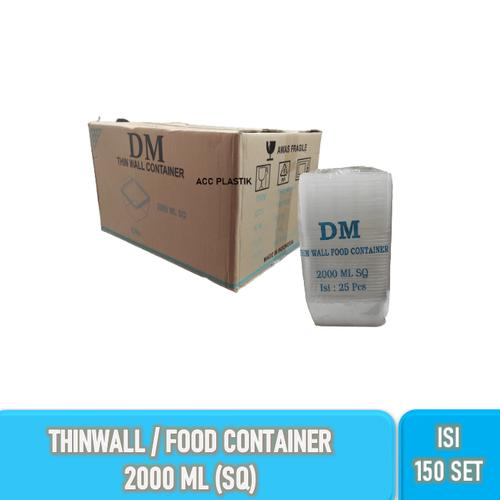 Jual 1 Dus Thinwall DM 2000 SQ Food Container kotak Makan DM 2000ML SQ ...