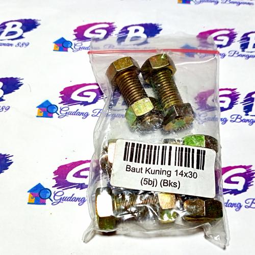 Jual BAUT KUNING M14 X 30/MUR BAUT 14 PENDEK 3CM(5BIJI) - Kota Depok ...
