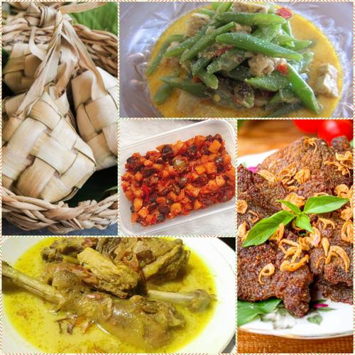 Jual paket lebaran : ketupat, daging rendang, opor ayam, sambel kentang ...