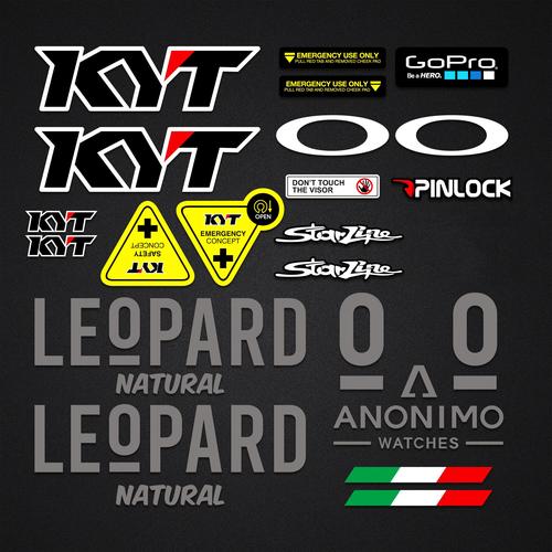 Jual Stiker / Sticker Helm KYT Full Set Leopard - Dalla Porta - Putih ...