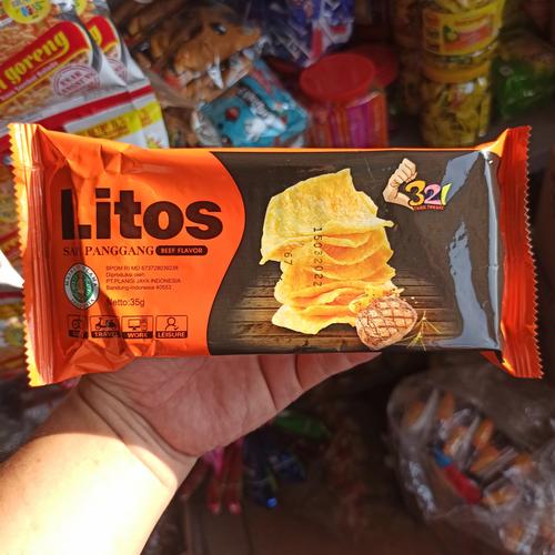 Jual Makanan Ringan Snack Litos Rasa Sapi Panggang Beef Flavor 35g ...