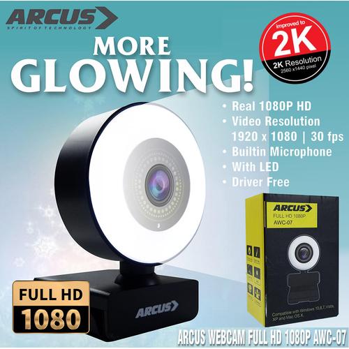 Jual Camera Webcam Arcus AWC07 Full HD 1080p with Ring Light - Kota ...