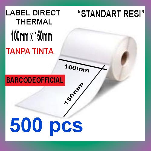 Jual LABEL BARCODE THERMAL 100x150mm STICKER THERMAL 100x150mm (500pcs ...