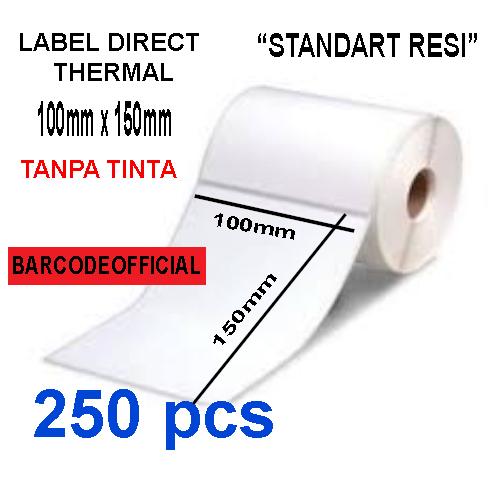 Jual LABEL BARCODE THERMAL 100x150mm STICKER THERMAL 100x150mm (250pcs ...