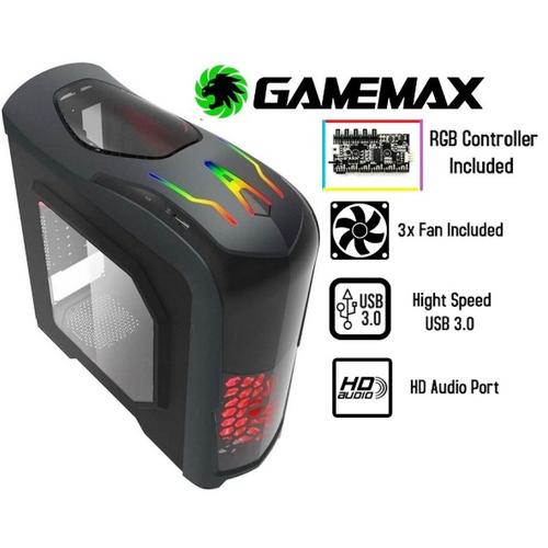 Jual GameMax Casing Gaming G539 RGB Include 3x FAN dan PWM Fan ...