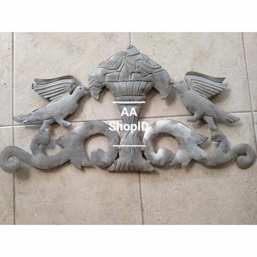 Jual ornamen pagar besi HANDMADE mahkota burung pelat ukuran 30x60cm ...