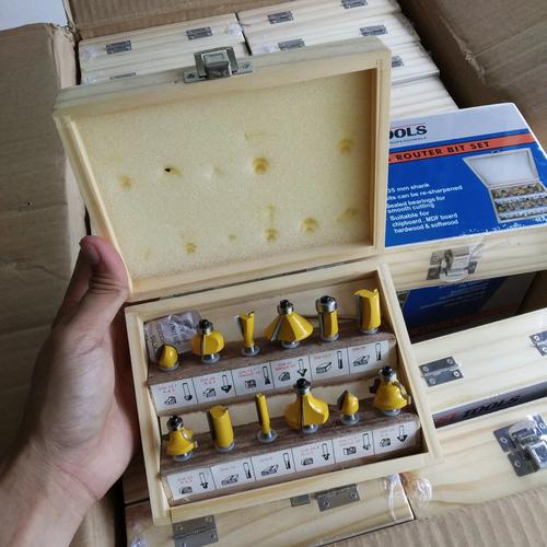Jual Router Bit Set 12 pcs, mata profil set - box kayu - Kab. Bekasi ...
