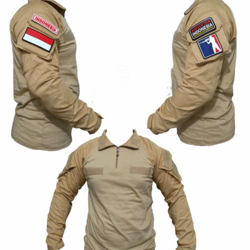 Jual Combat Shirt Tactical Kaos Latihan PDL Baju Latihan Outdoor ...