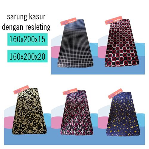 Jual sarung kasur busa dengan resleting 160x200x15/ 160x200x20 - motif ...
